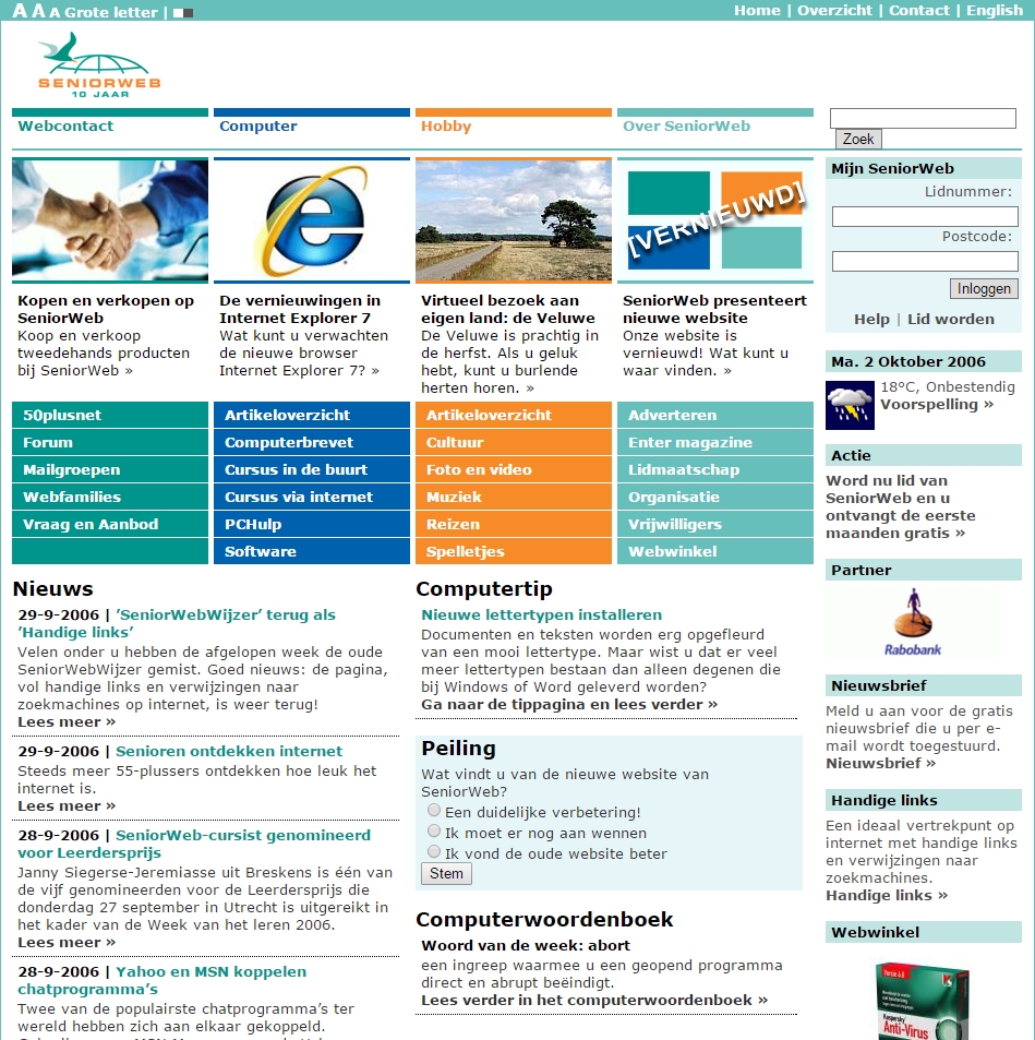 Over SeniorWeb > De geschiedenis van SeniorWeb | SeniorWeb