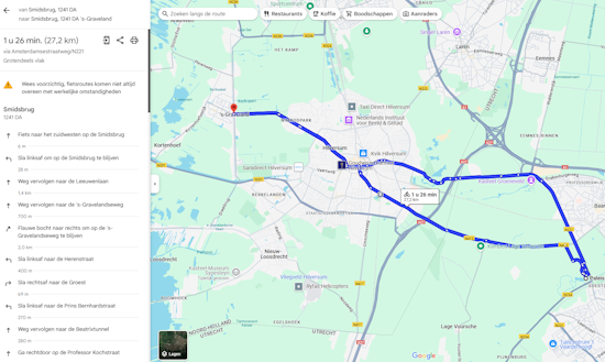 Fietsroute plannen met Google Maps | SeniorWeb