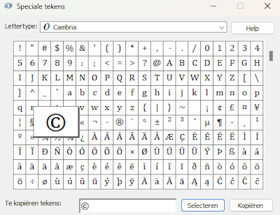 Speciale tekens in Windows | SeniorWeb